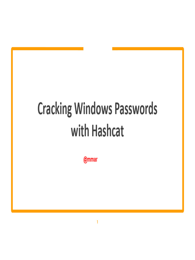 Cracking Windows Passwords With Hashcat | PDF | Password | Computer File