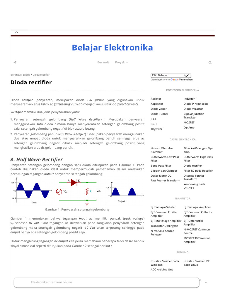 Belajar Elektronika: Dioda Recti Er | PDF