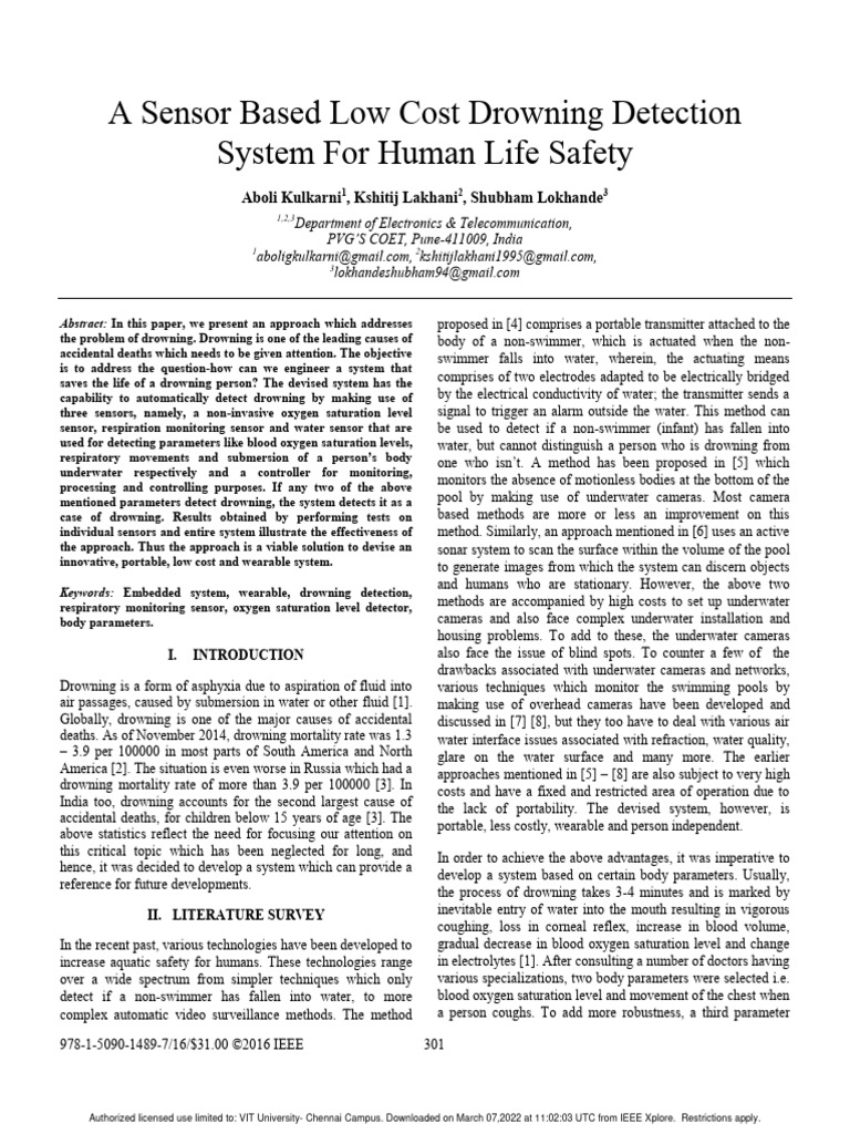 Low-Cost Drowning Detection System | PDF | Electrical Engineering