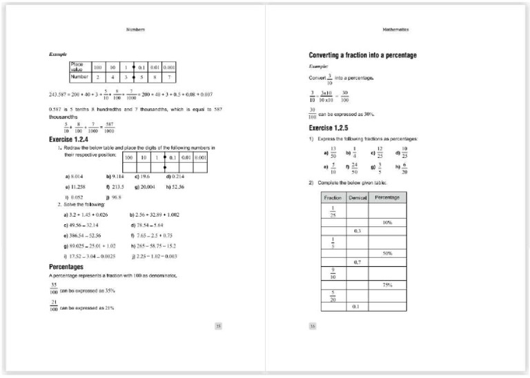 - Exercise 1.2.4 & 1.2.5 Decimals | PDF