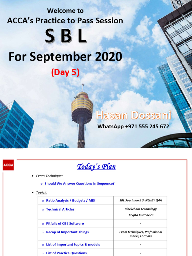 Preparing ACCA SBL 2 | PDF | Cryptocurrency | Business