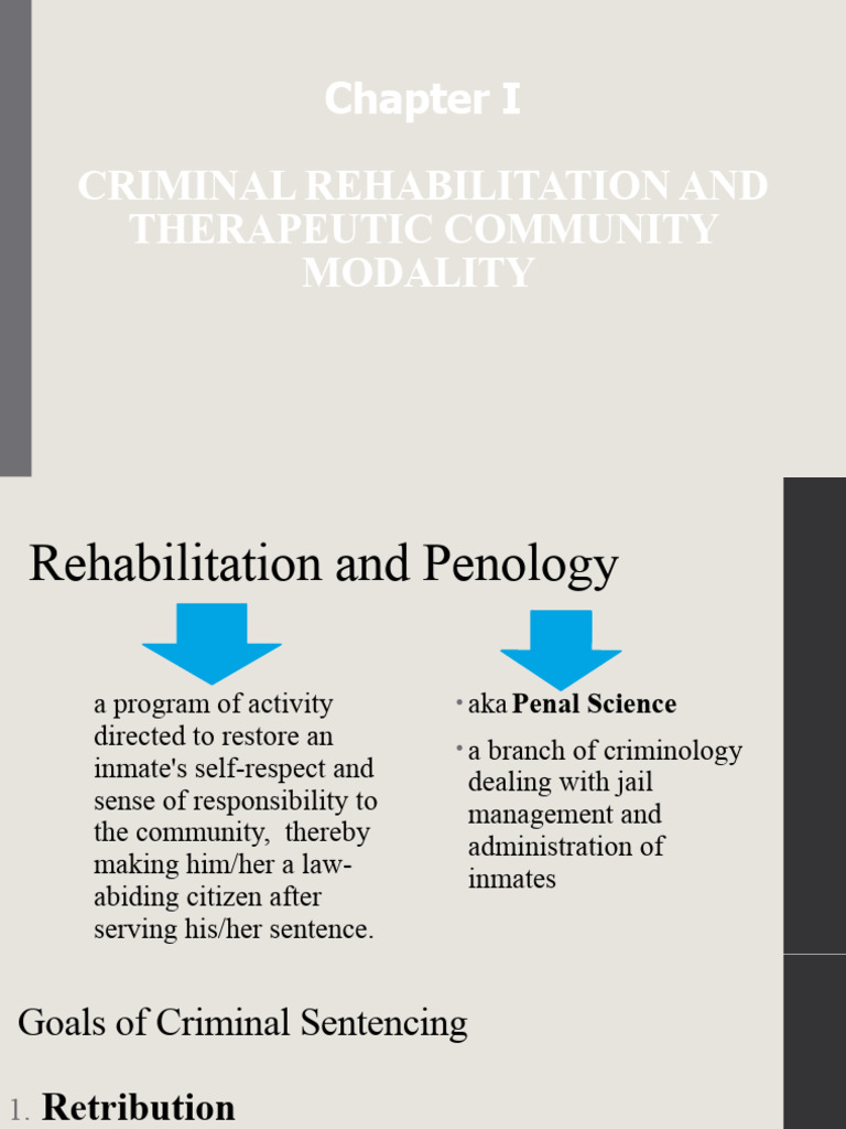 Criminal Rehabilitation and Therapeutic Community Modality | PDF | Rehabilitation (Penology ...
