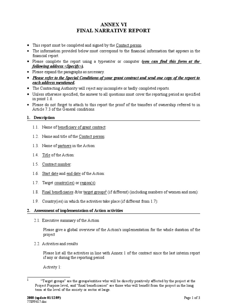 Grant Project Final Report Guide | PDF | European Union | Government