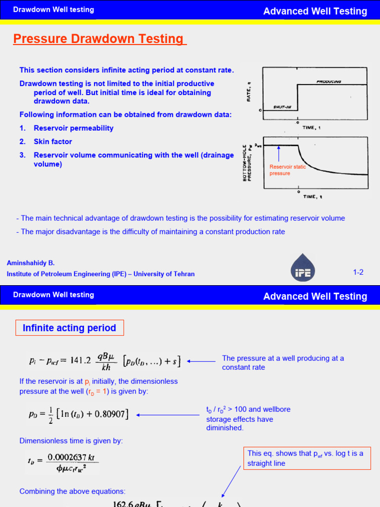 Advanced Drawdown Well Testing Techniques | PDF | Petroleum Reservoir ...