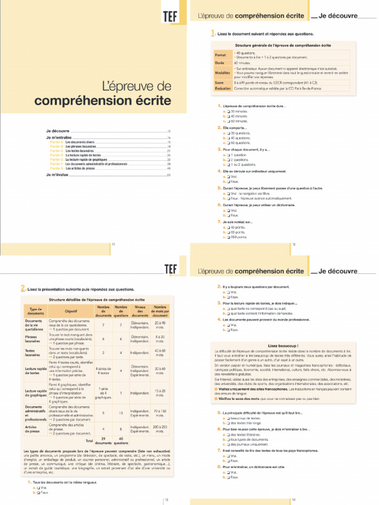 TEF nouvelle version | PDF