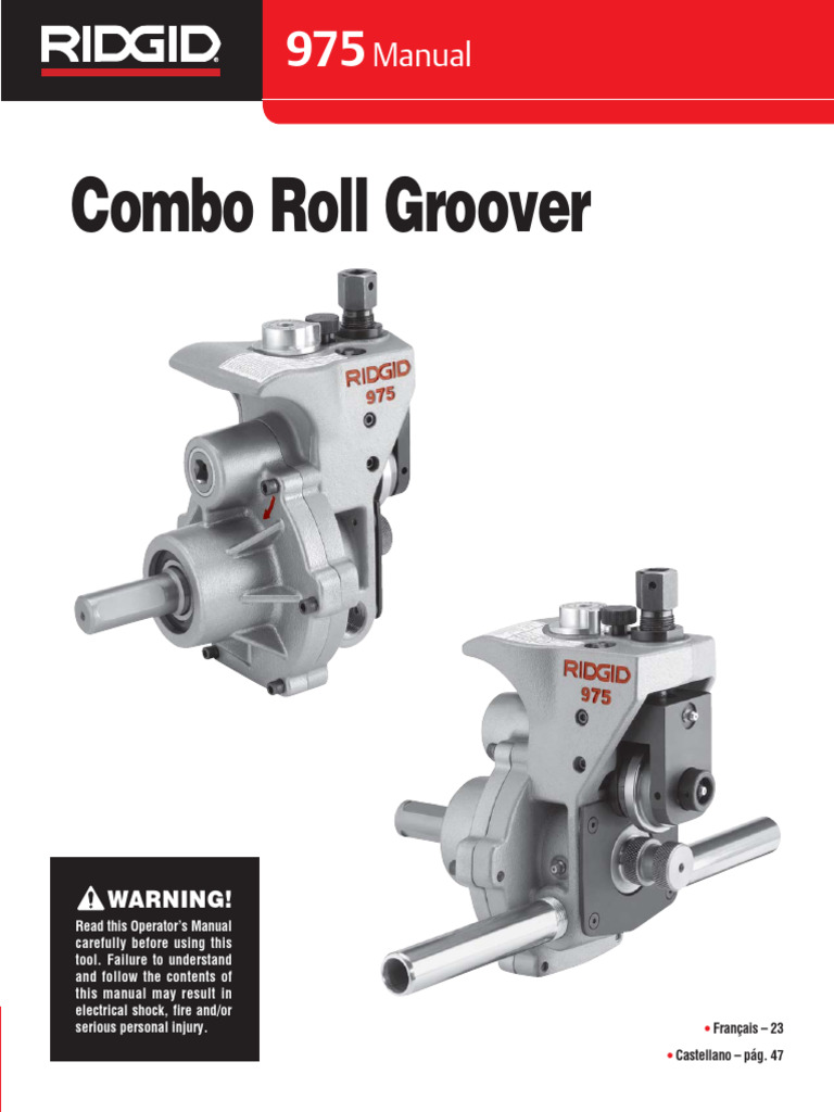 Ficha Tecnica Ranuradora Ridgid 975 | PDF | Pipe (Fluid Conveyance) | Screw