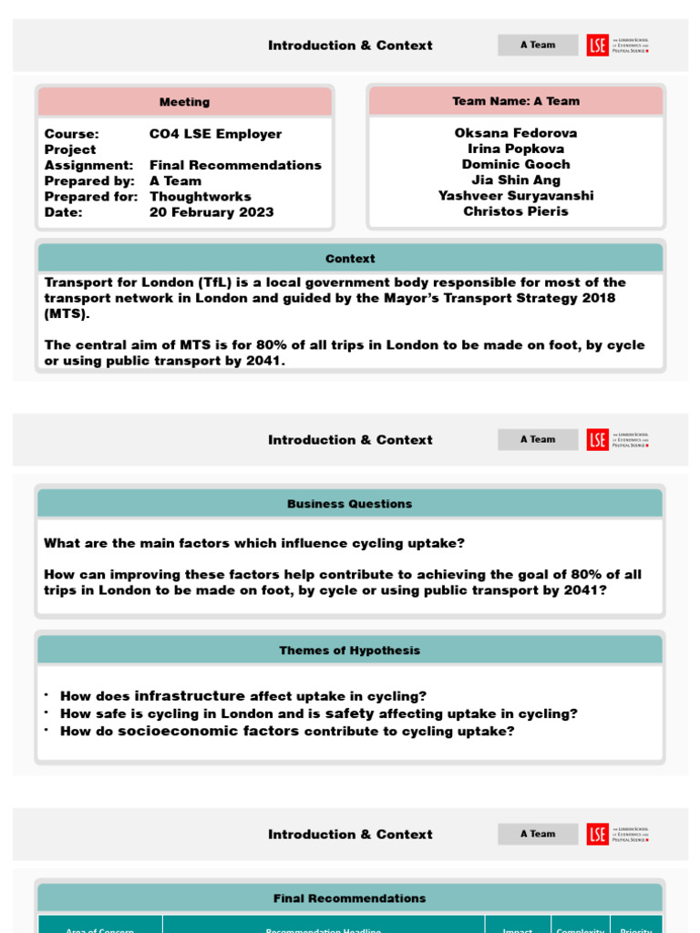 A Team Final Presentation | PDF | Cycling Infrastructure | Land Transport