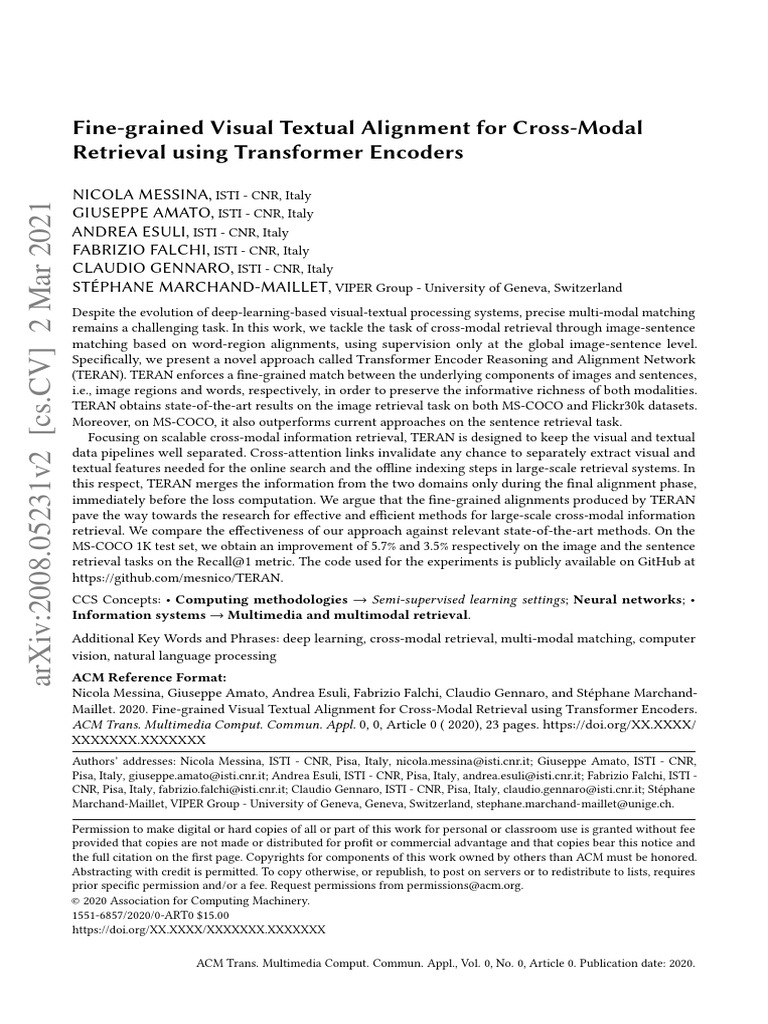 Fine Grained Visual Textual Alignment For Cross Modal Retrieval Using