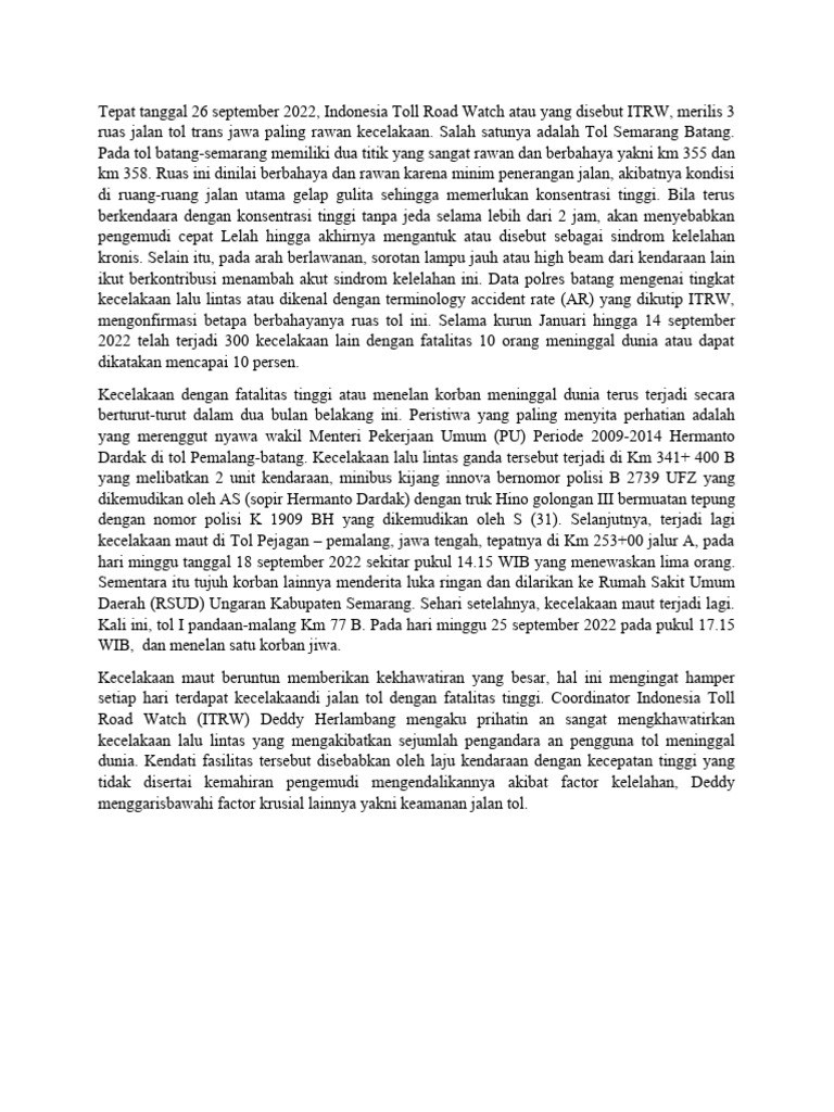 Bindo Analisis Kecelakaan | PDF