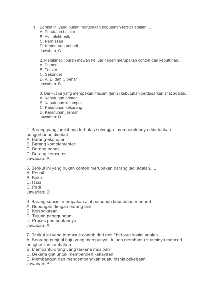 Ips Uas Kelas 7 2022 | PDF
