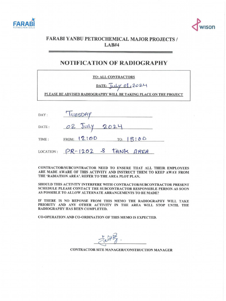 RT Notification & Supportive Documents | PDF | Nondestructive Testing ...