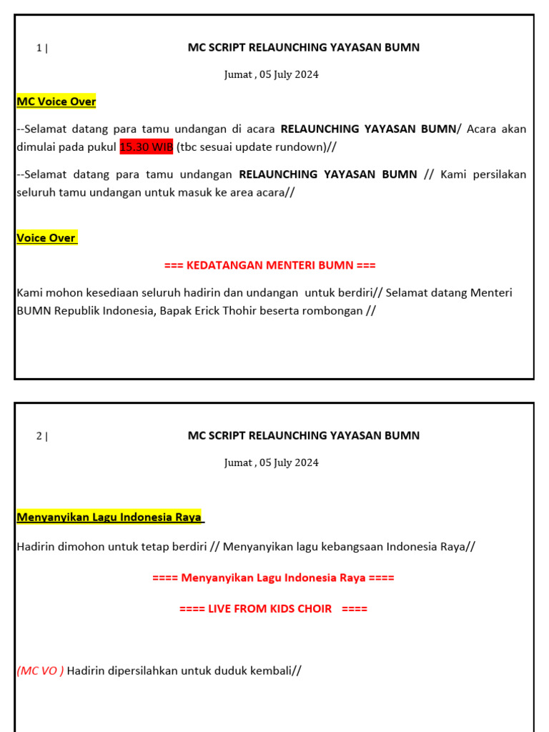 MC Script Yayasan Bumn | PDF | Karier & Perkembangan