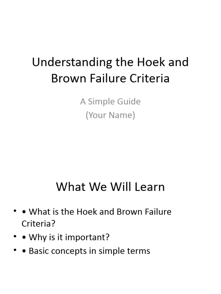 Hoek and Brown Failure Criteria Explained | PDF