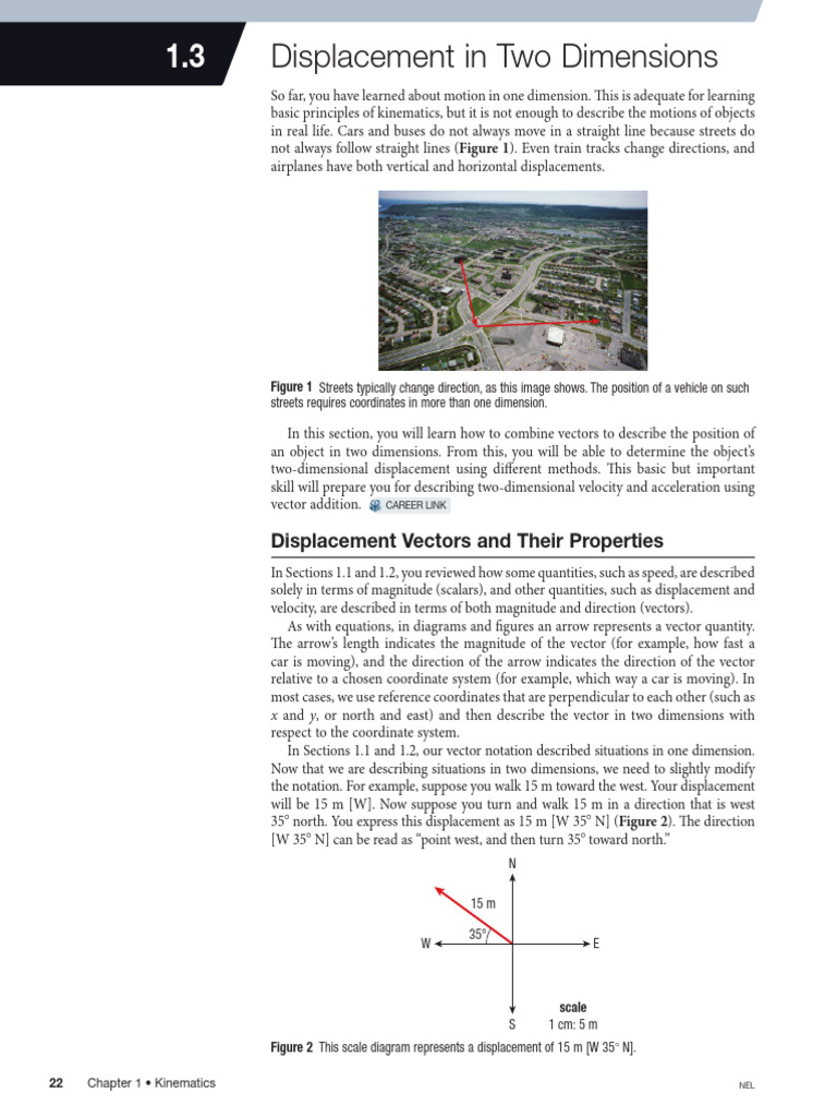 Displacement in Two Dimensions: Displacement Vectors and Their Properties | PDF | Euclidean ...