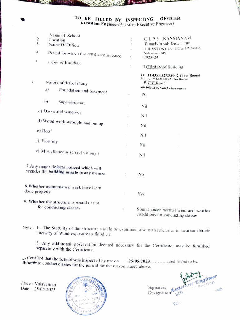 Fitness Certificate 2023-24 | PDF | Building Engineering | Buildings ...