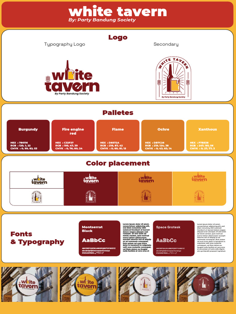 Contoh presentasi logo; WHITE TAVERN | PDF | Graphic Design | Printing