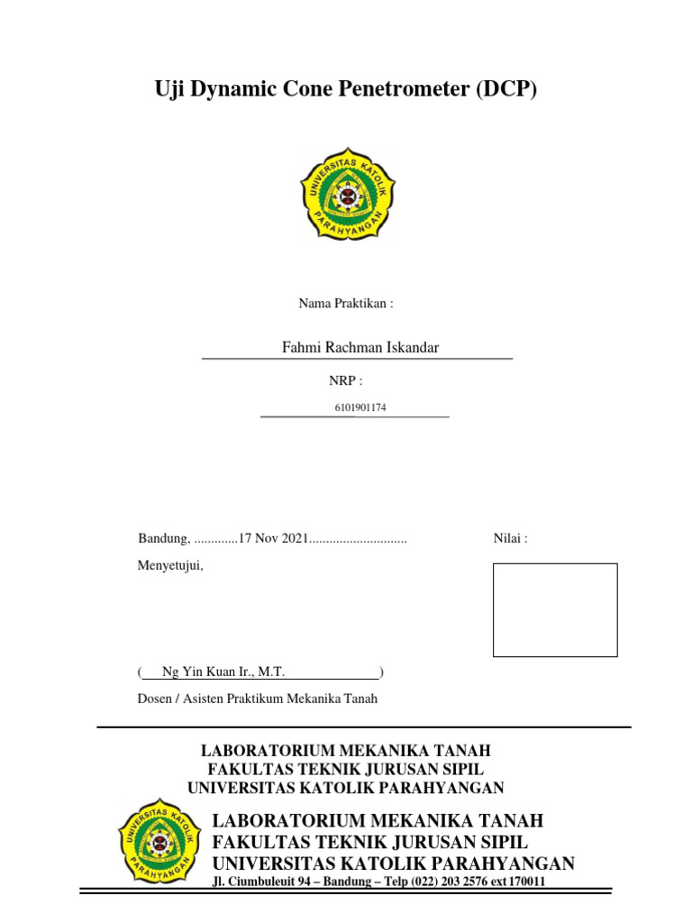 Uji DCP dan Sand Cone untuk Tanah | PDF
