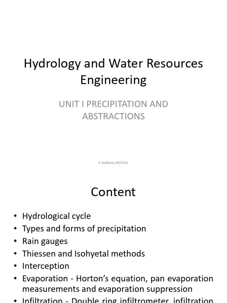 Unit 1 | PDF | Precipitation | Rain