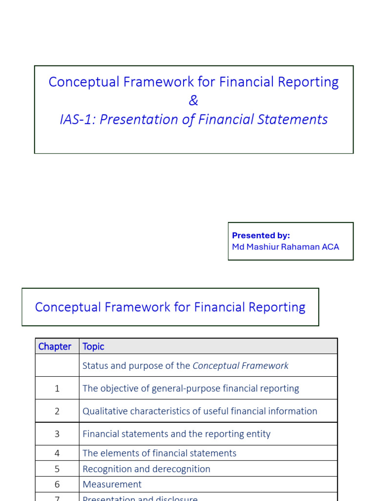 Financial Reporting Conceptual Framework | PDF | Financial Capital ...