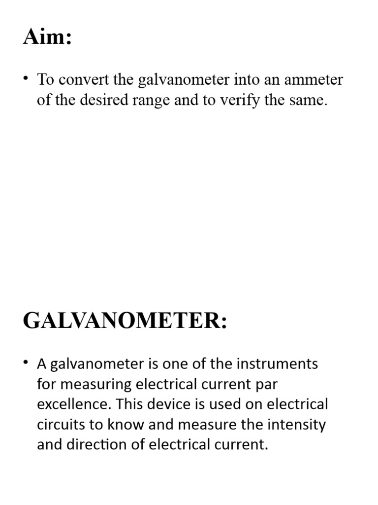 Conversion of Galvanometer Into Ammeter | PDF | Equipment | Electrical Engineering