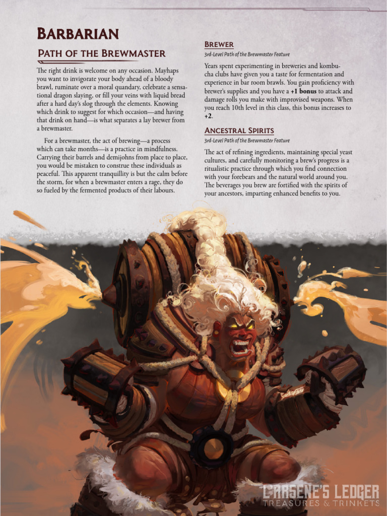 Barbarian Brewmaster Class Guide | PDF | Brewery | Drink