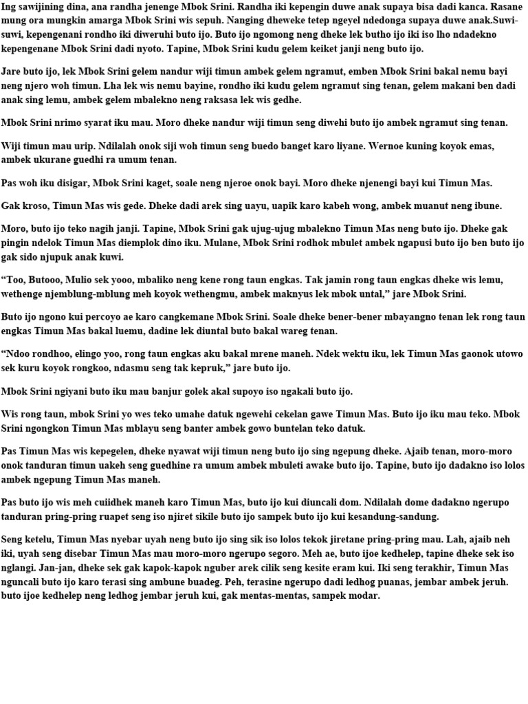 timun mas(jawa) | PDF