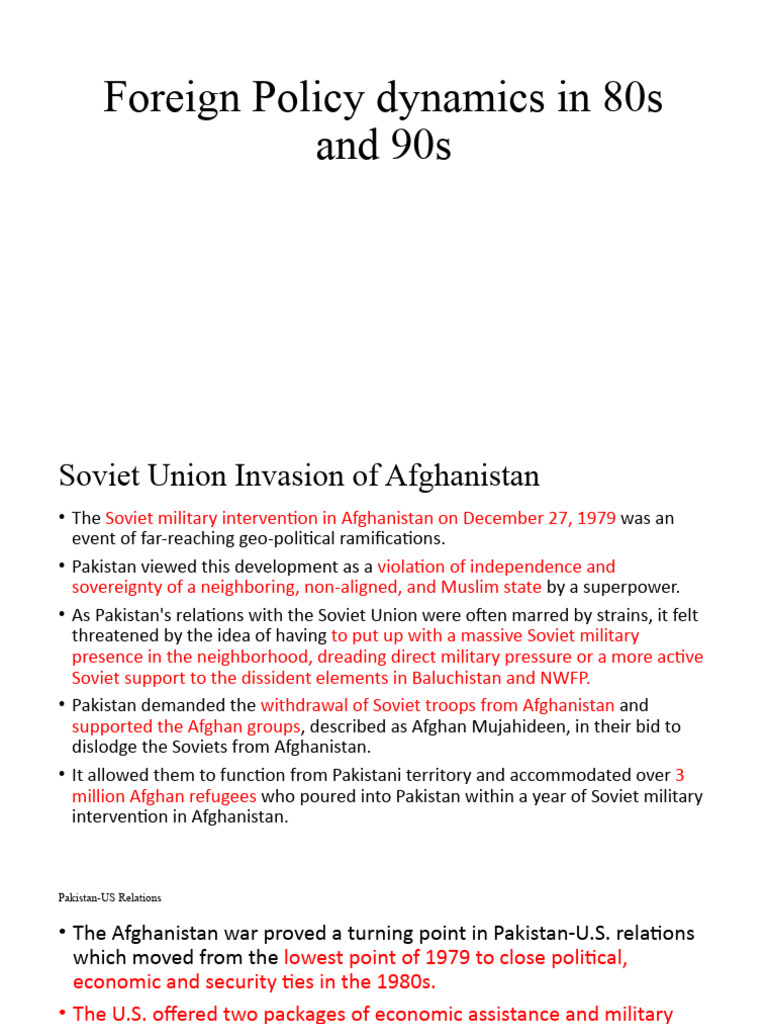 Pakistan's Foreign Policy in the 1980s-90s | PDF | Pakistan | India ...