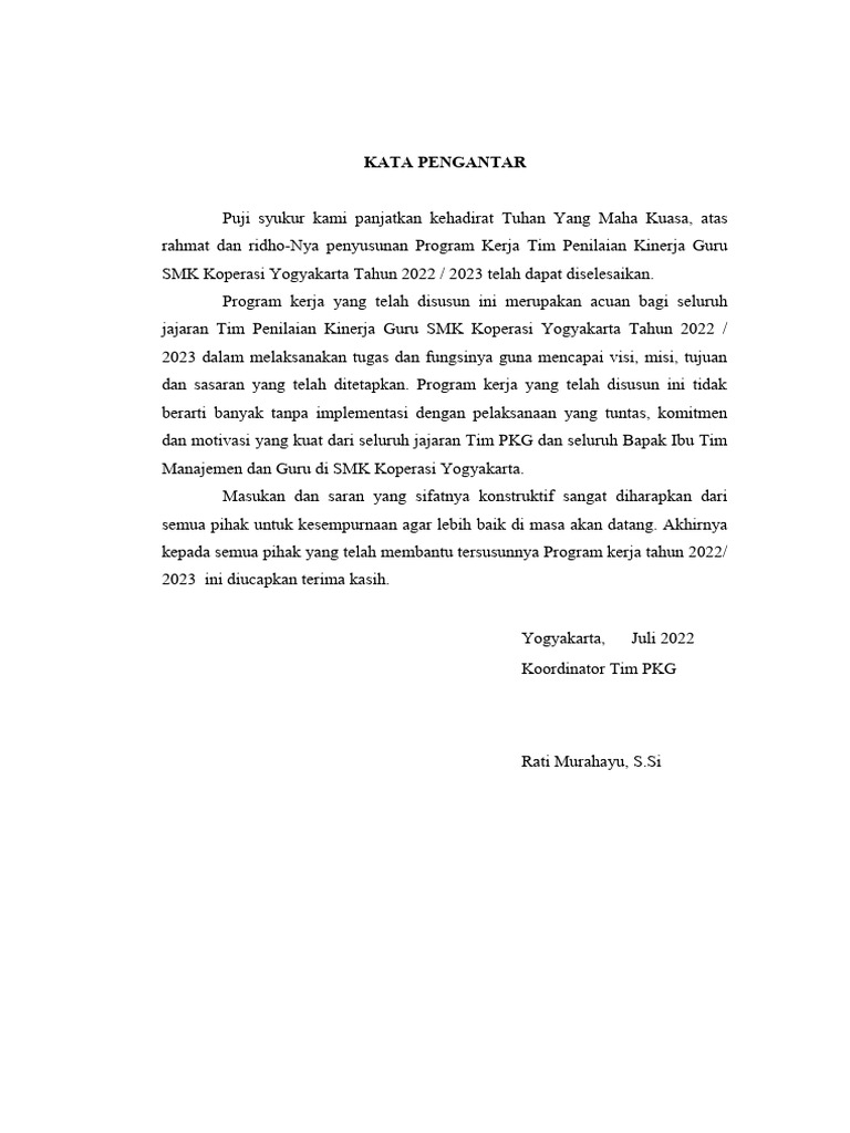 Proker PKG - SPM Proposal | PDF | Karier & Perkembangan