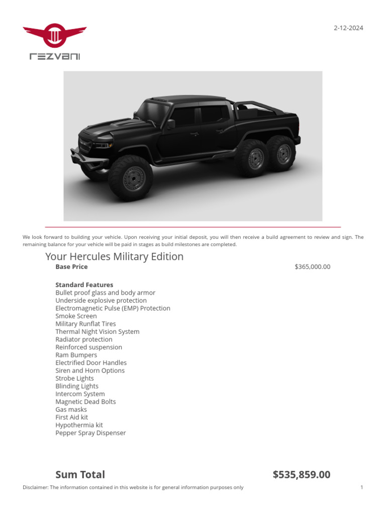 Rezwani Hercules | PDF | Cars Of The United States | Wheeled Vehicles