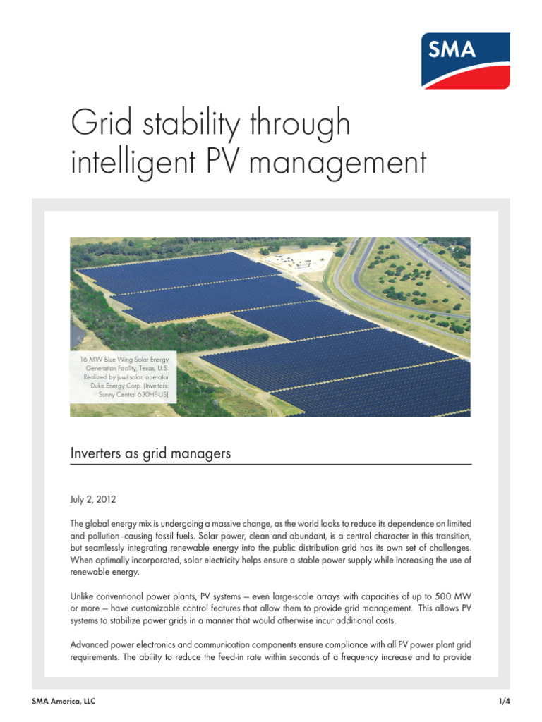 SMA Grid - Integration - White - Paper - 122210 | PDF | Electrical Grid ...