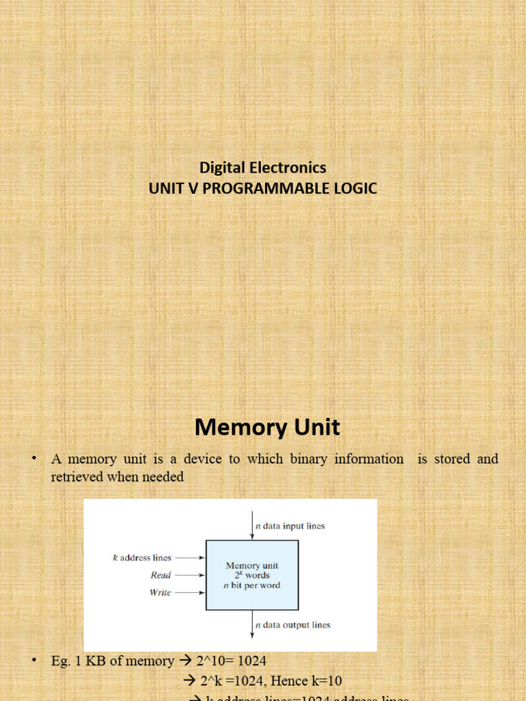 Unitv-Memory Programmable Logic Devices | PDF | Computer Memory | Random Access Memory