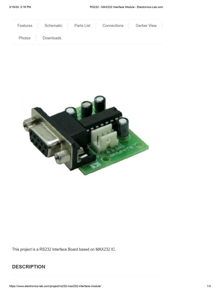 RS232 - MAX232 Interface Module | PDF | Technology & Engineering