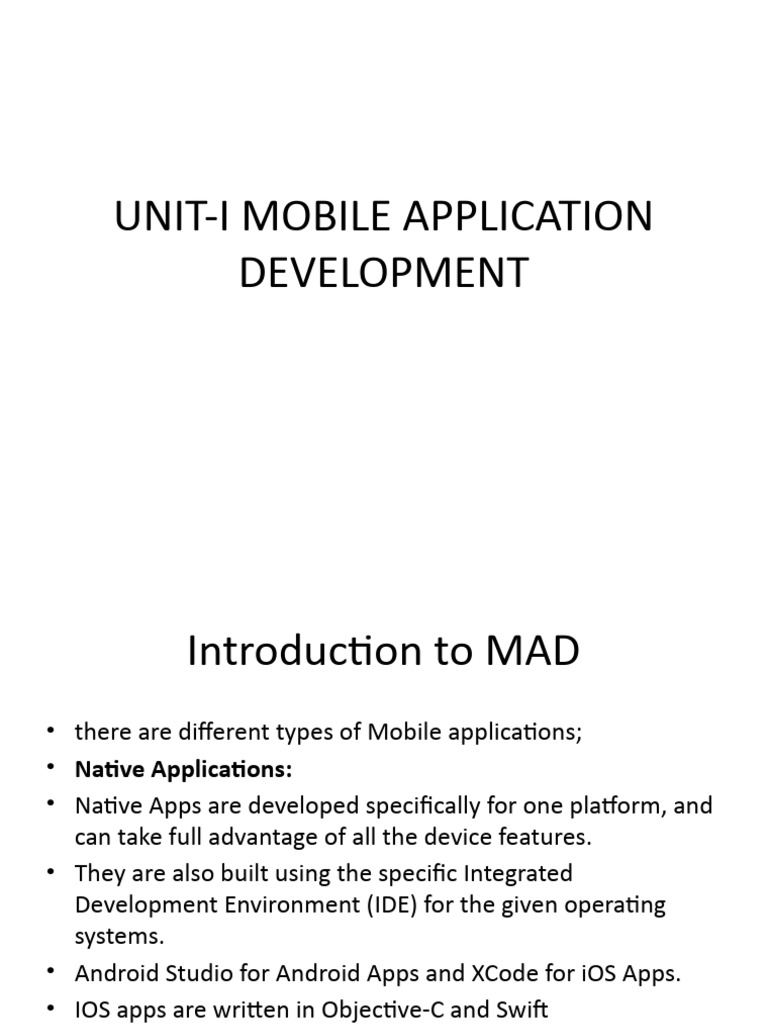 Unit 1 | PDF | Integrated Development Environment | Mobile App