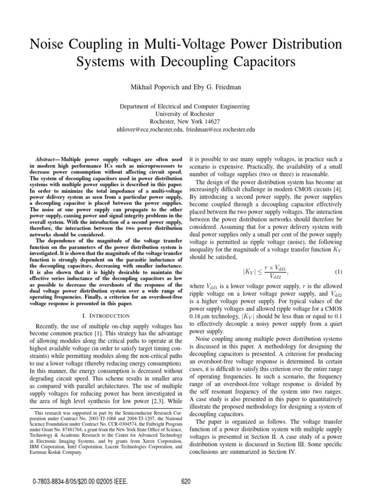 Noise Coupling in Multivoltage Power Distribution Systems With D | PDF ...