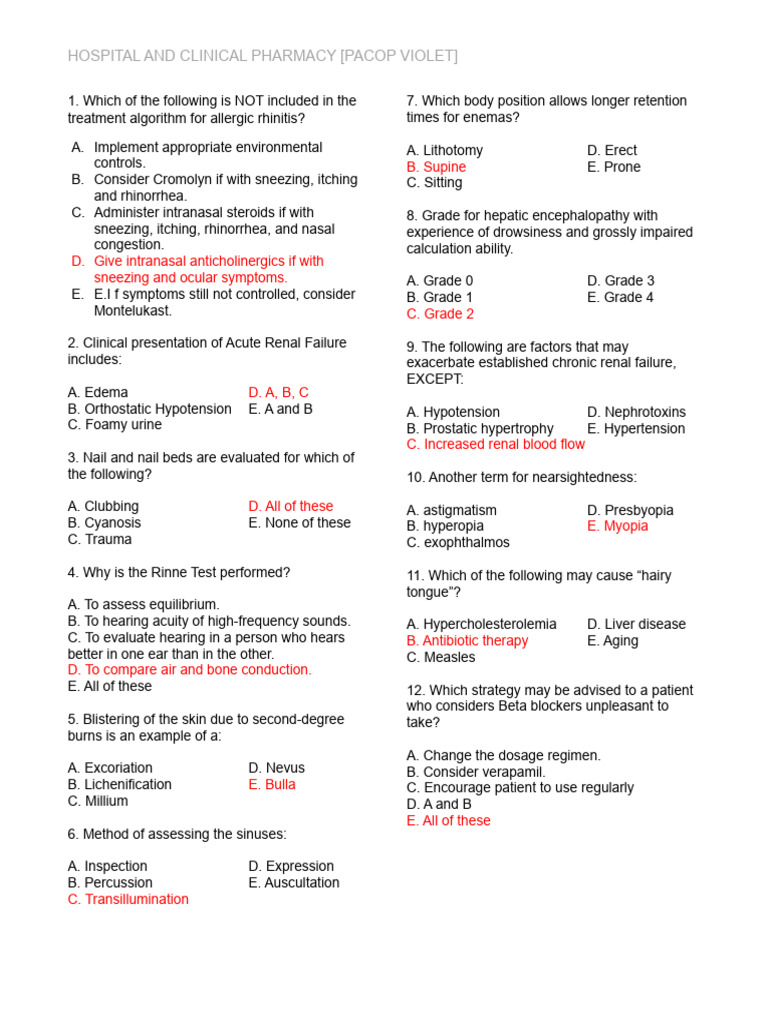 PACOP Violet Hospital Pharmacy Guide | PDF | Pharmacy | Pharmacist