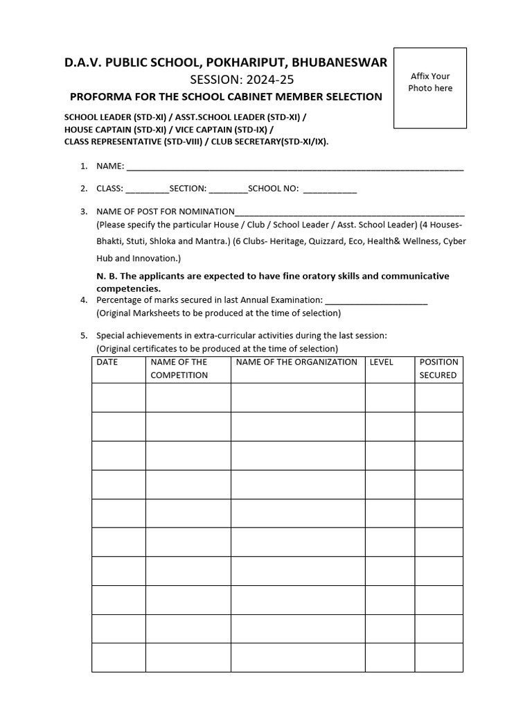 Proforma 2024 25 | PDF