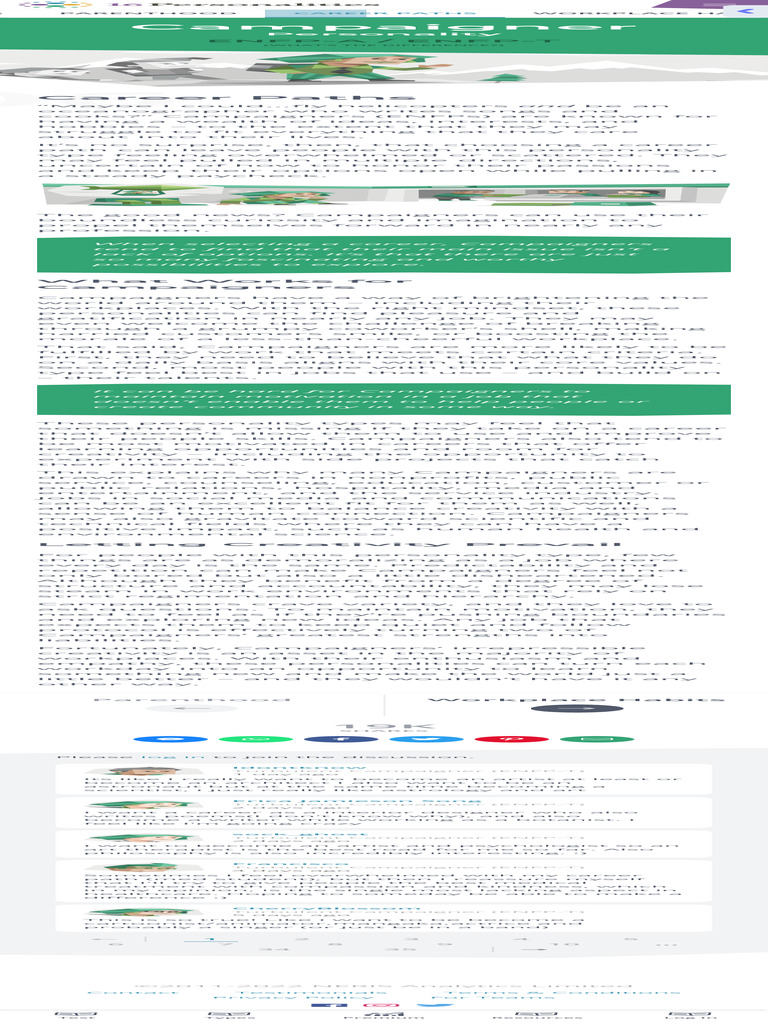 Career Paths Campaigner (ENFP) Personality 16personalities | PDF