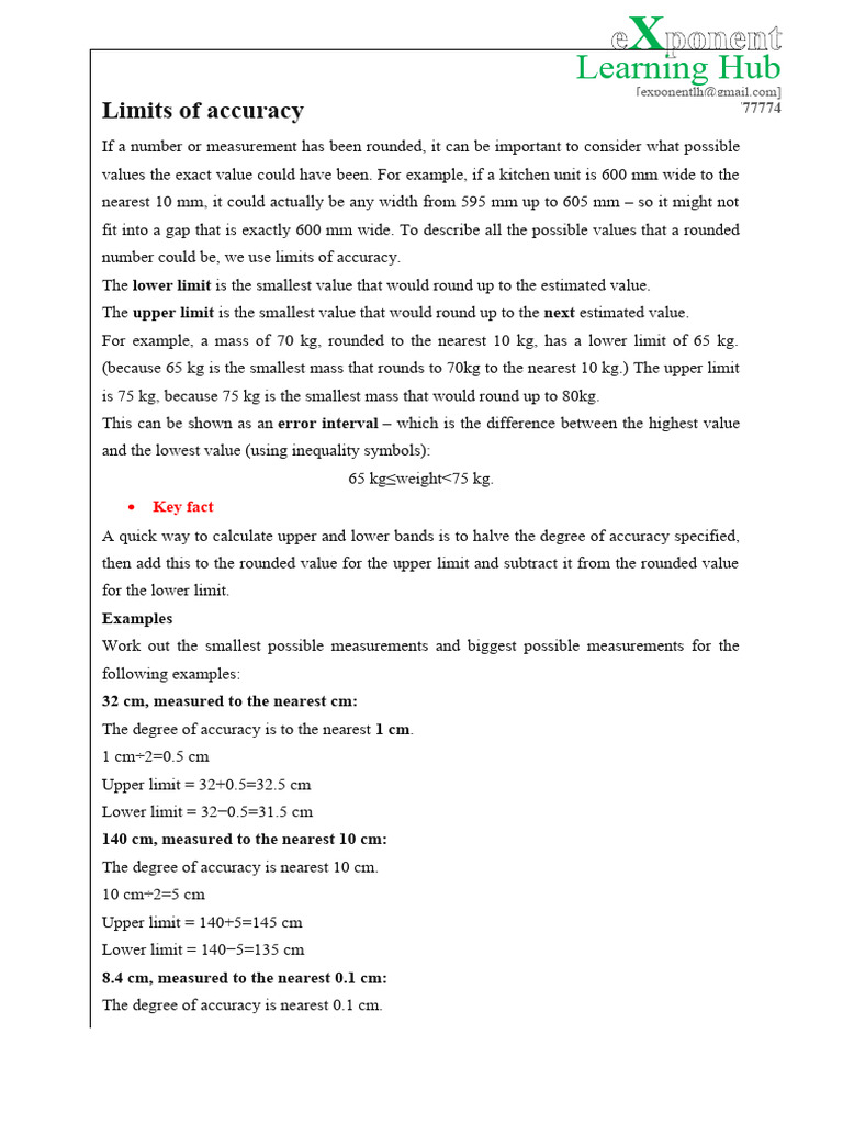 Understanding Limits of Accuracy in Measurements | PDF | Metrology ...