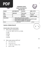 GRADE 4 TERM 1 TEST MATHEMATICS MEMO (Final) | PDF | Square Root | Numbers
