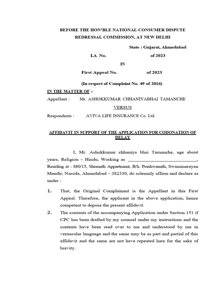 Affidavit in Support of Condonation | PDF | Politics | Social Science