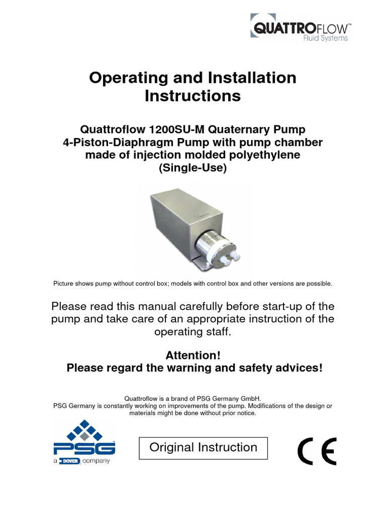 Manual Qf1200su M | PDF | Pump | Screw