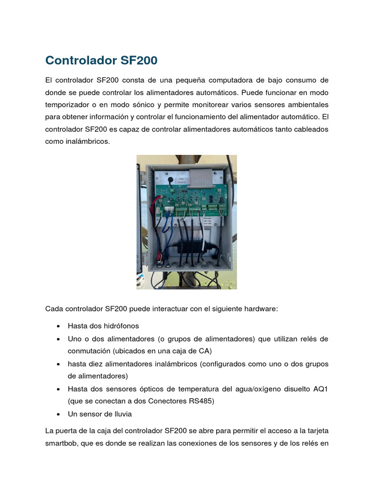 Controlador SF200 para Alimentadores AQ1 | PDF | Relé | Ingenieria ...