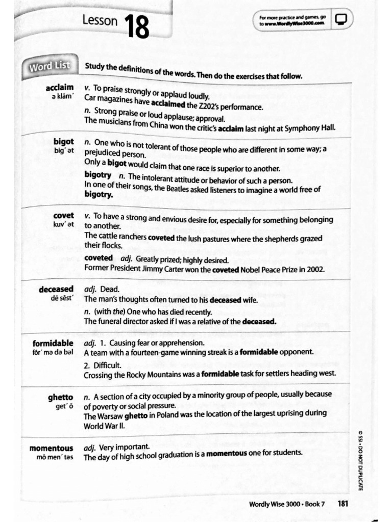 WW 7 Lesson 18 | PDF