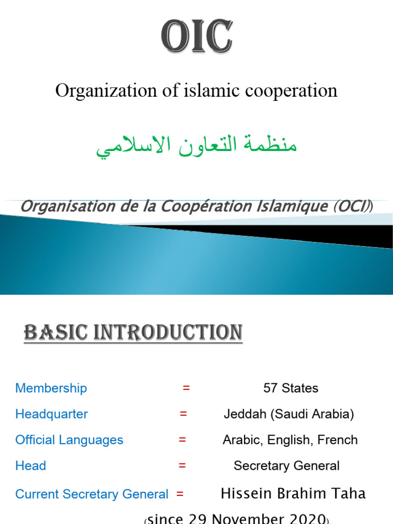 Organization of Islamic Cooperation: Organisation de La Coopération ...