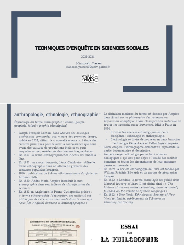 Techniques d'enquête en sciences sociales | PDF | Ethnographie ...