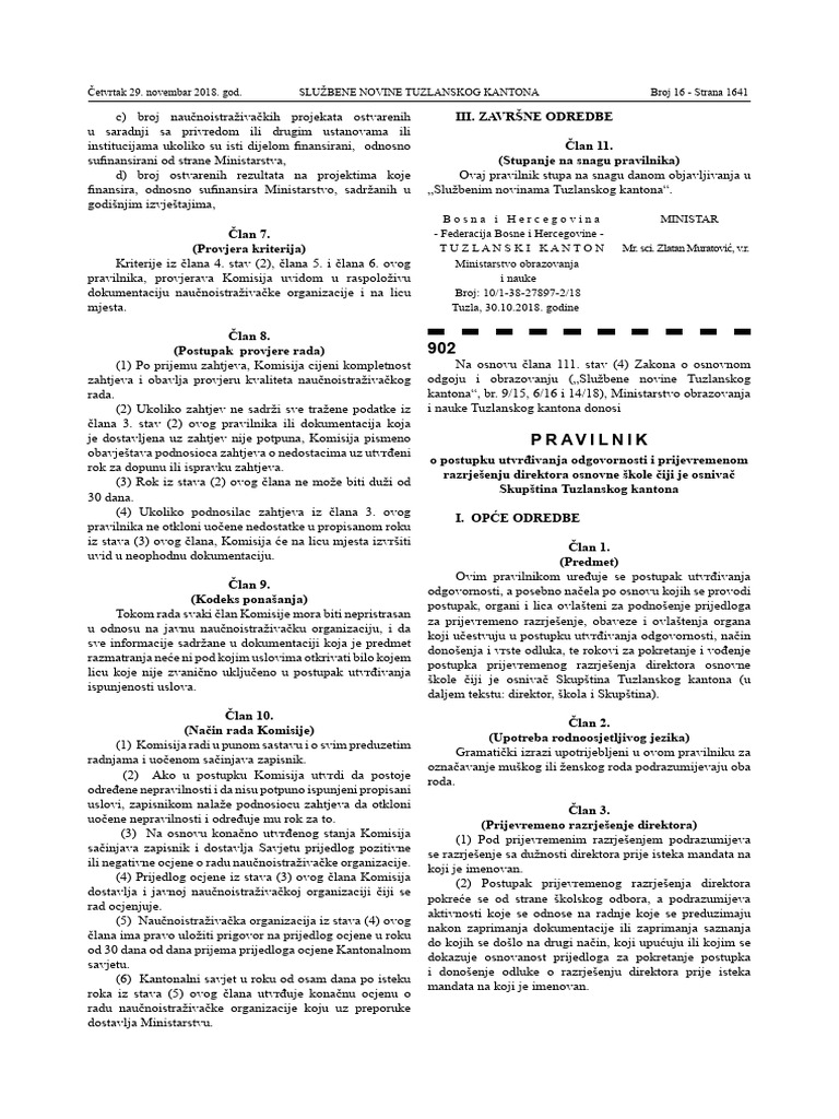 OdgovornostDirektoraOS SNTK 16-2018 | PDF