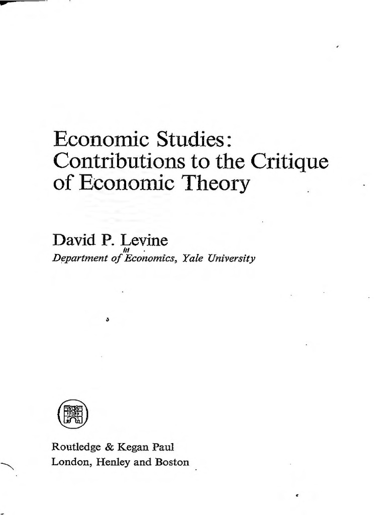Contribution To The Critique of Economic Theory (Part 1) - David P ...