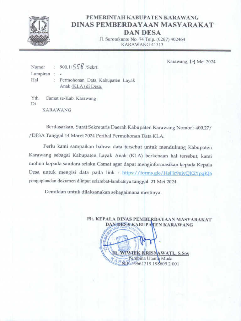 Permohonan Data KLA | PDF