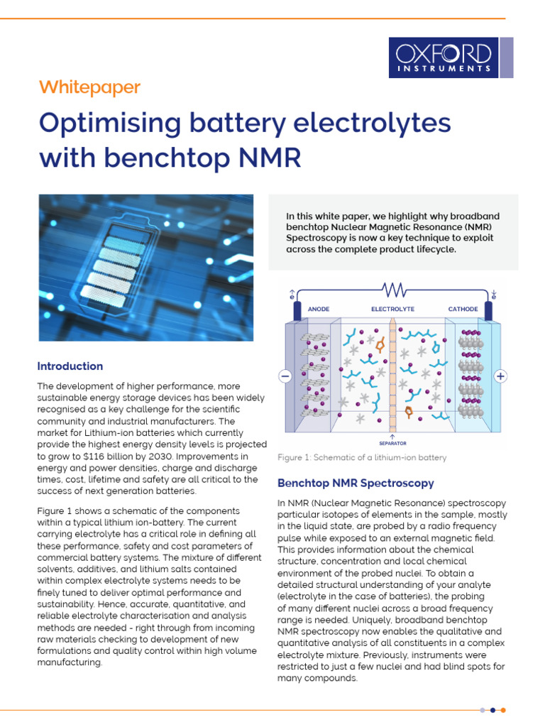 Optimizing Battery Electrolytes with NMR | PDF | Nuclear Magnetic ...