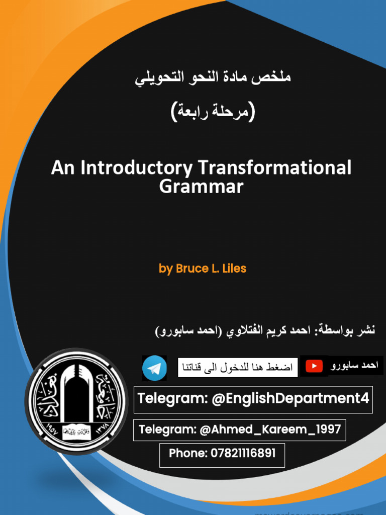 Transformational Grammar Guide | PDF | Phrase | English Grammar
